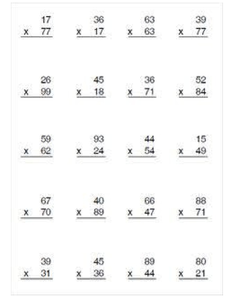 Divisiones de Cuatro Cifras | PDF