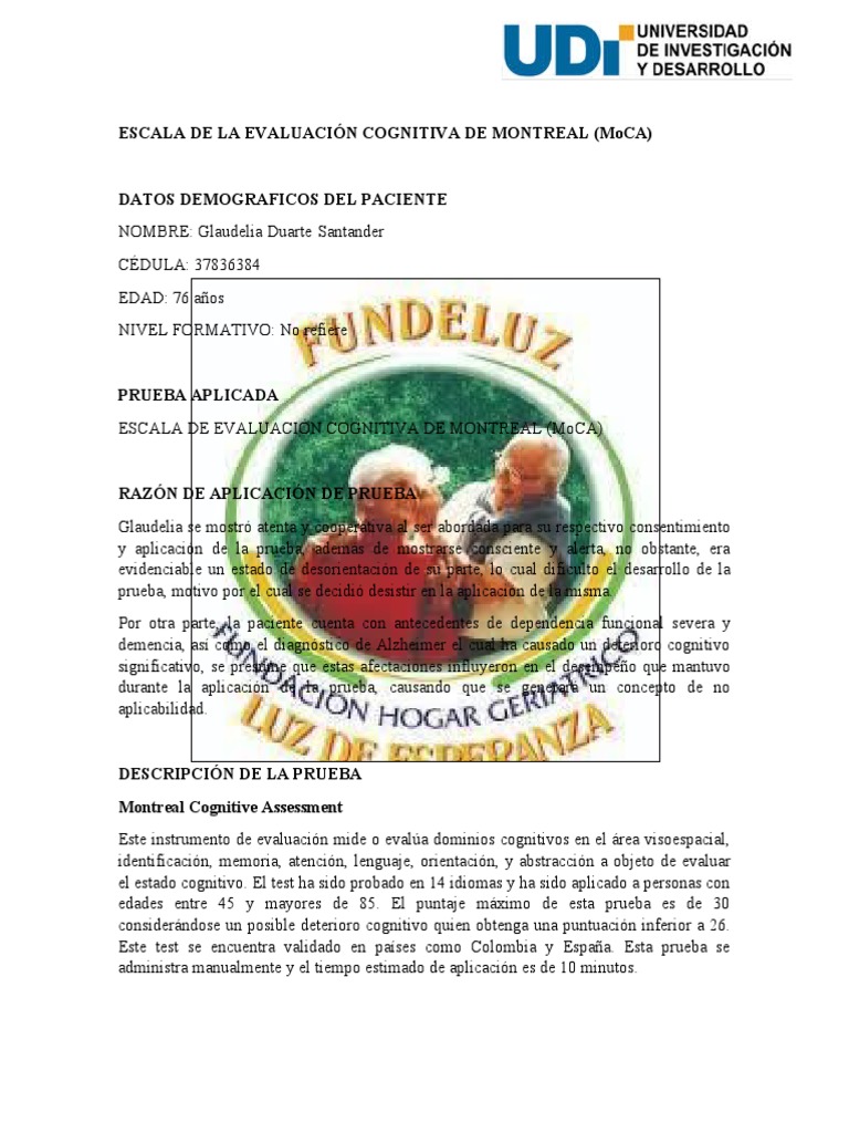 Escala de La Evaluación Cognitiva de Montreal (Moca) | PDF