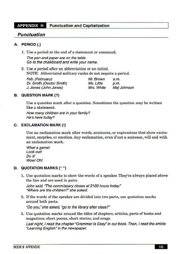 Punctuation | PDF | Linguistics | Linguistic Morphology