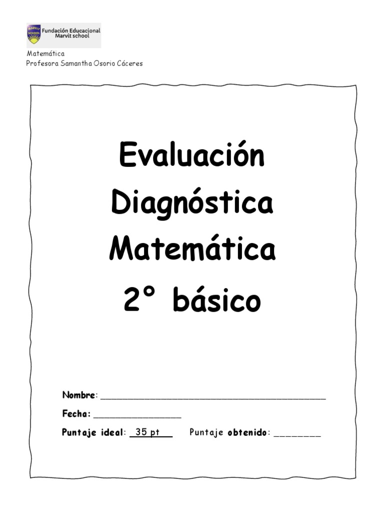 2do Matemática Diagnóstico | PDF | Matemáticas