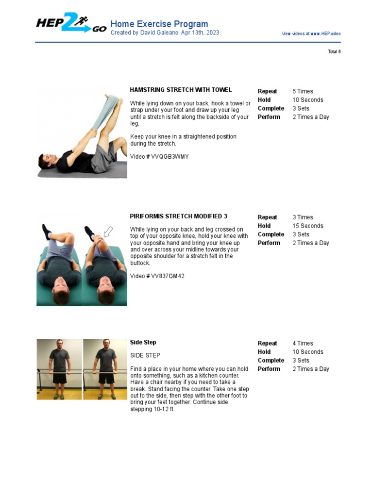 Home Exercise Program in 40 Characters | PDF | Anatomical Terms Of ...