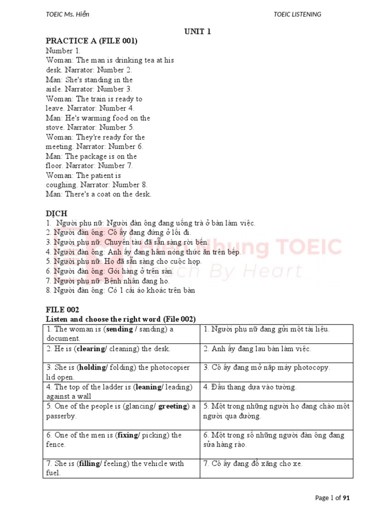 Unit 1 Script A | PDF