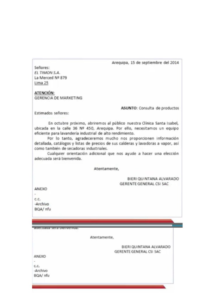 Ejemplos de Carta | PDF