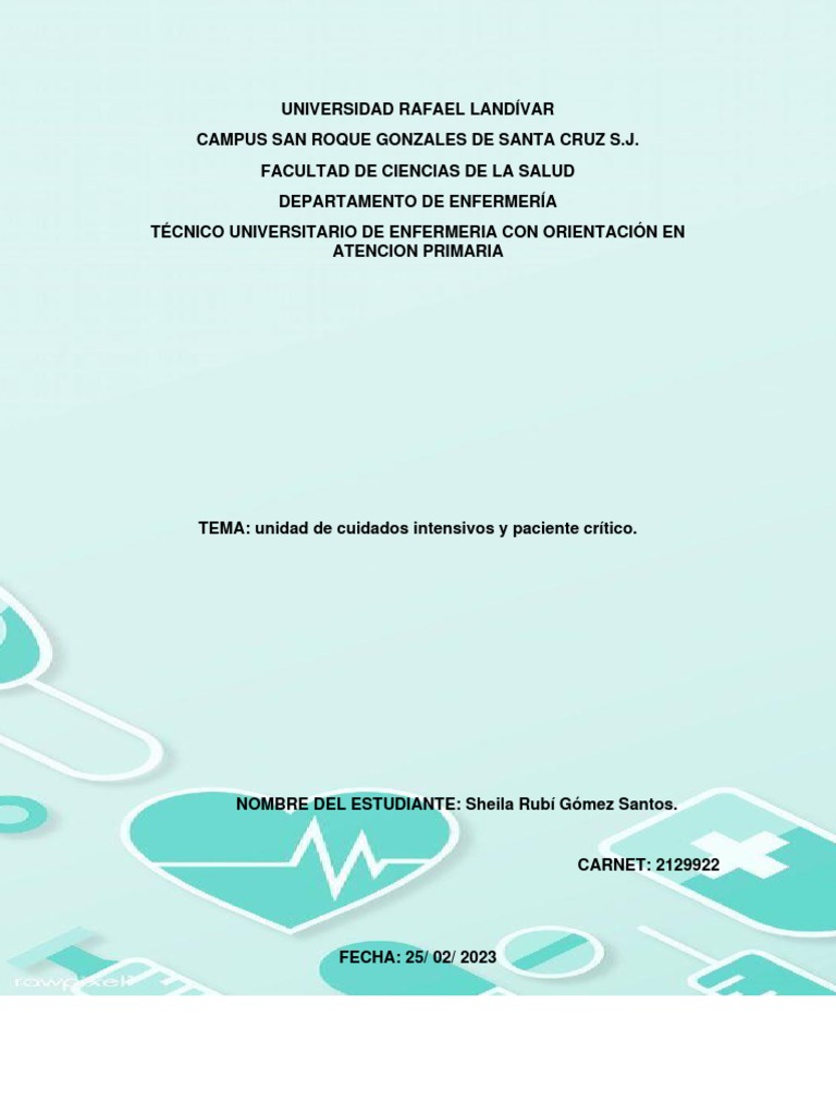 La Unidad de Cuidados Intensivos | Descargar gratis PDF | Medicina de Cuidados Intensivos ...