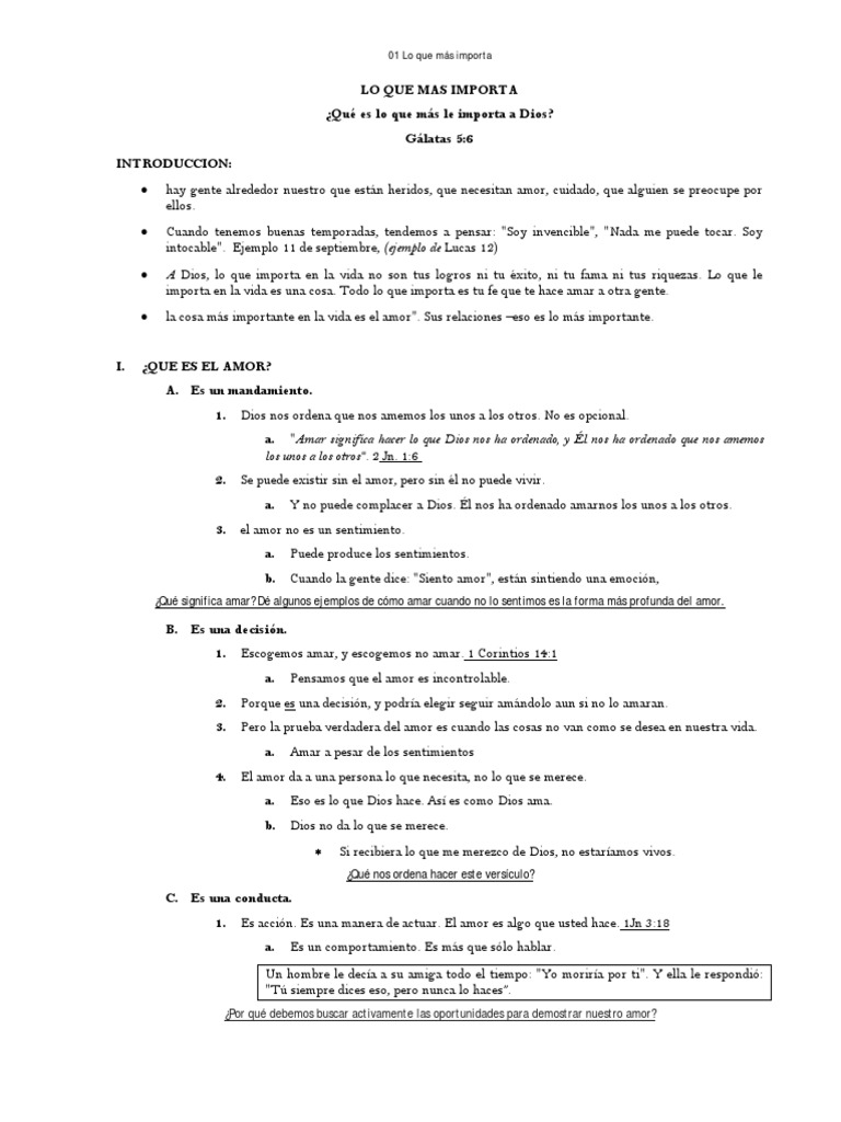 01-Lo Que Mas Importa | PDF | Amor | Conocimiento