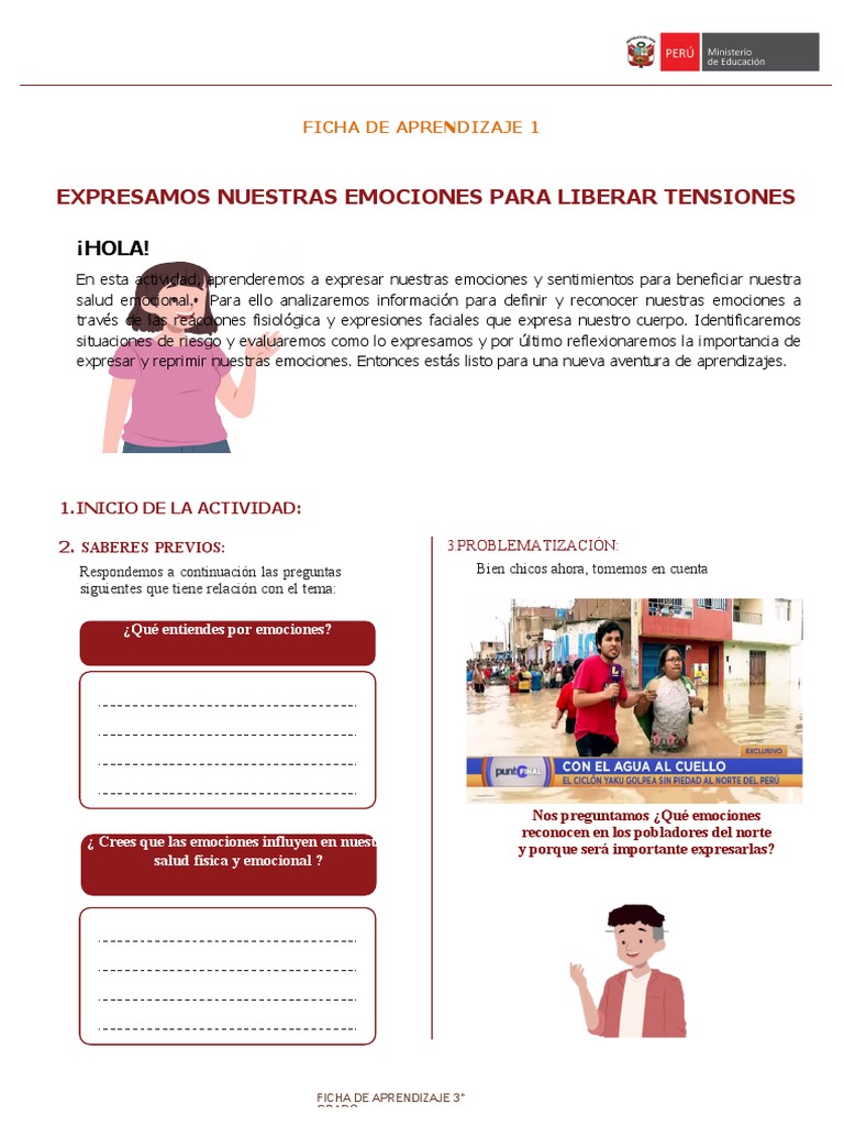 Expresión de Emociones en 3° Grado | PDF | Las emociones | Evaluación