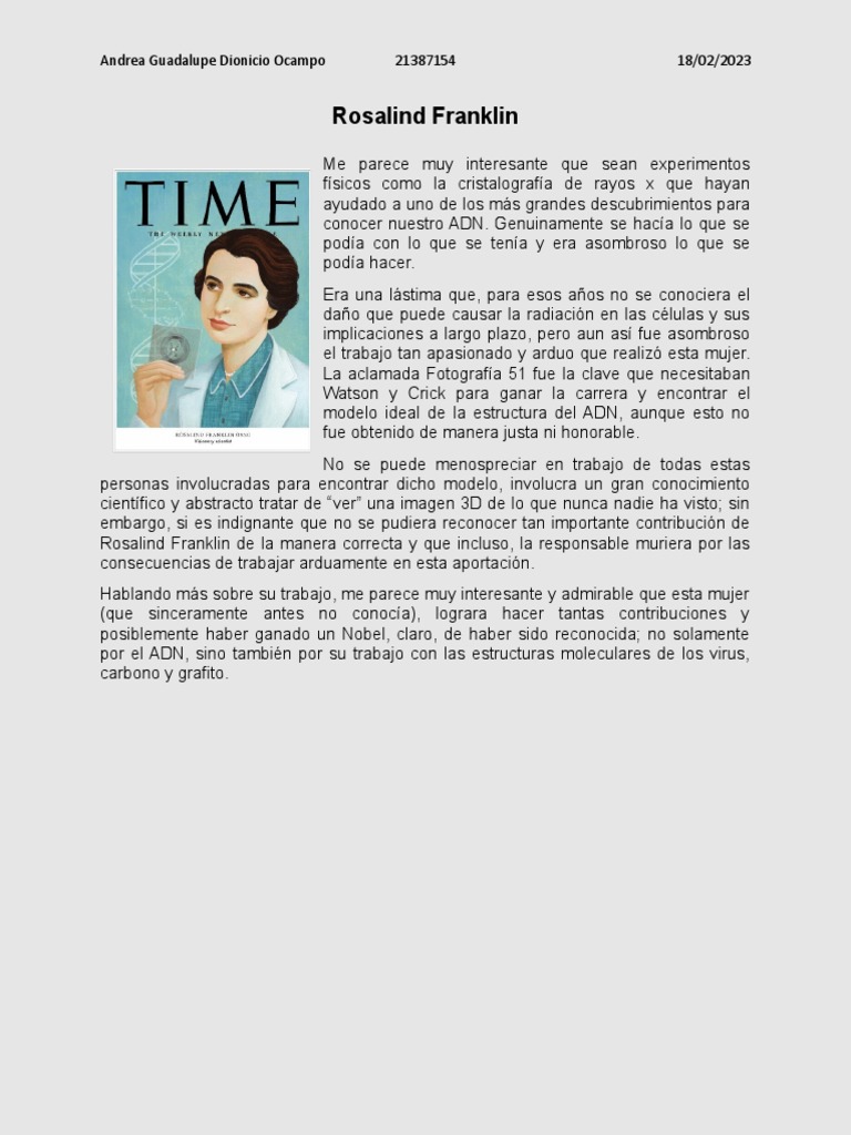 Rosalind Franklin | PDF