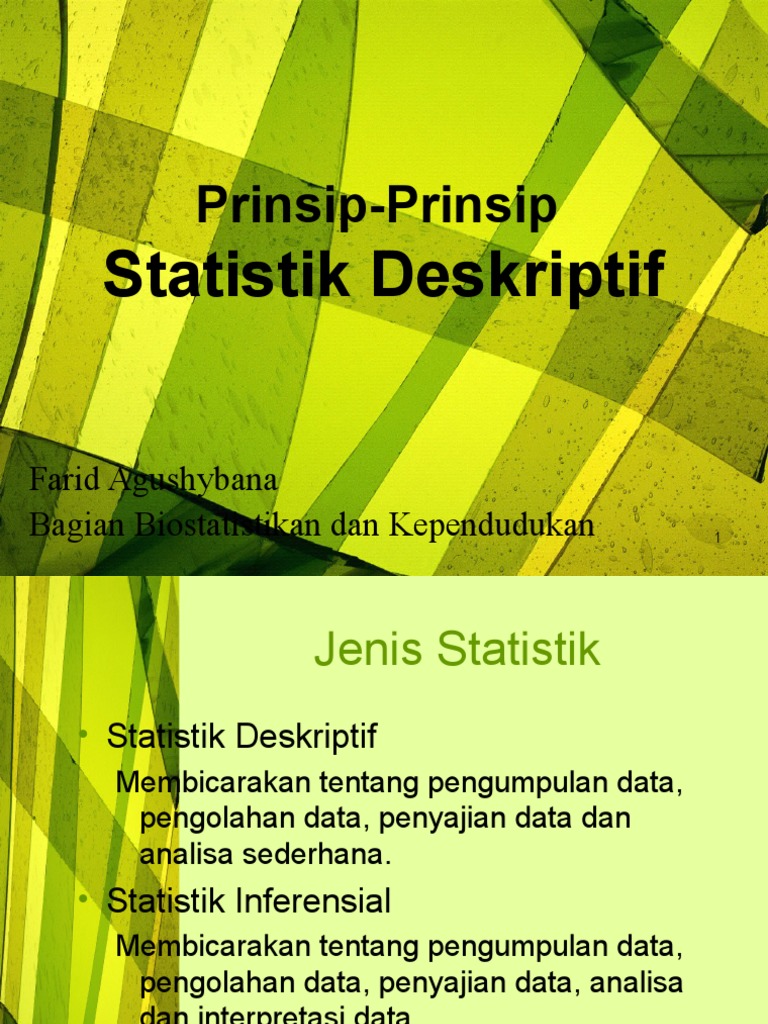 Prinsip Statistik Deskriptif dan Penyajian Data | PDF