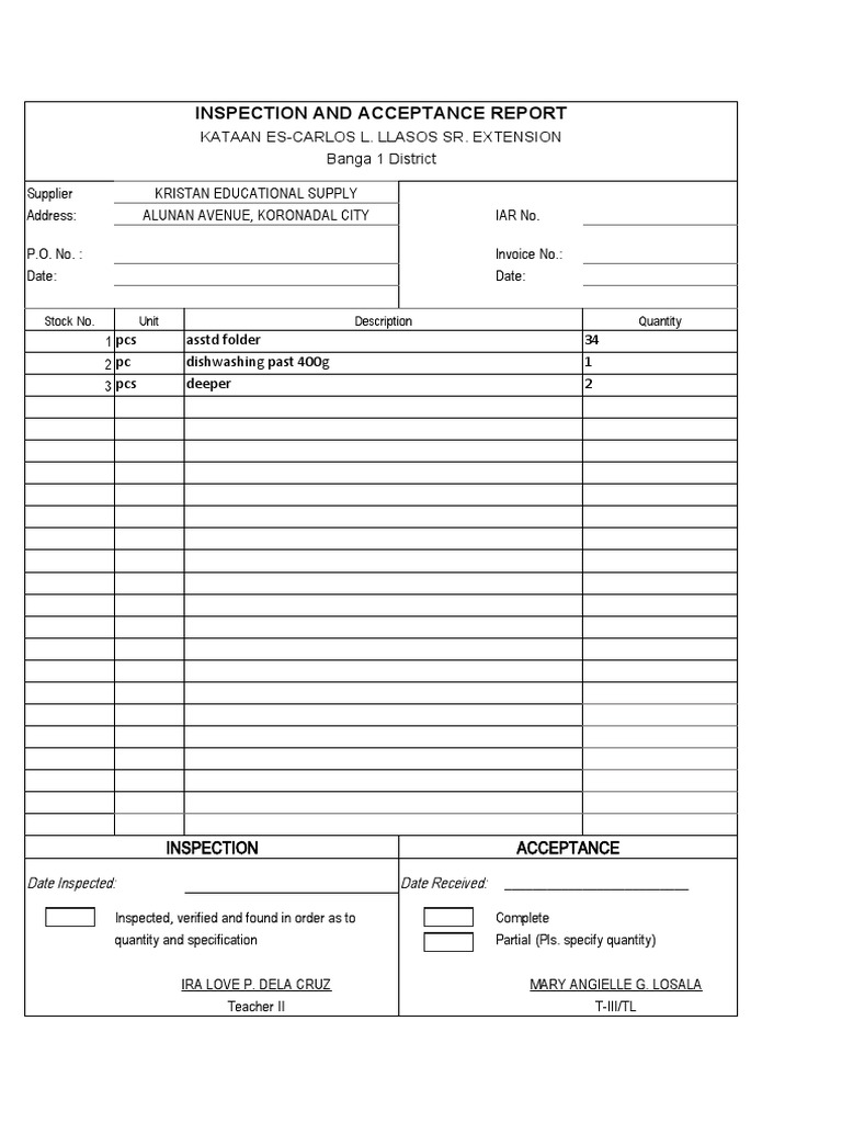 inspection-and-acceptance-report-stock-no-unit-description-quantity