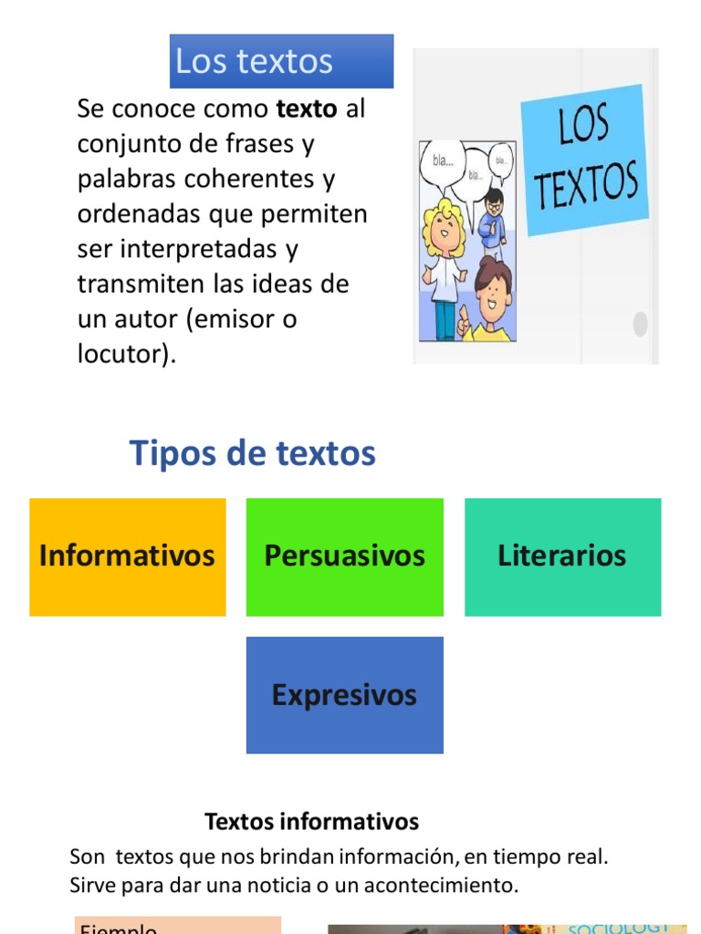 Tipos de Textos: Informativos y Expresivos | PDF | Artes del Lenguaje y ...