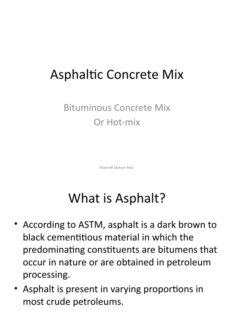 Asphaltic Concrete Mix | PDF | Asphalt | Distillation