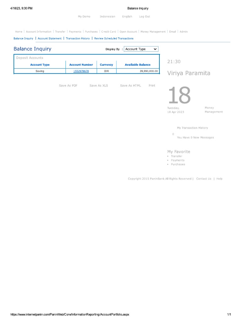 Financial Bank Statement (3rd Bank Account) 18 April 2023 Update | PDF
