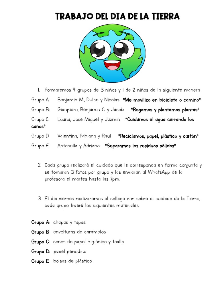 Trabajo Del Dia de La Tierra | PDF