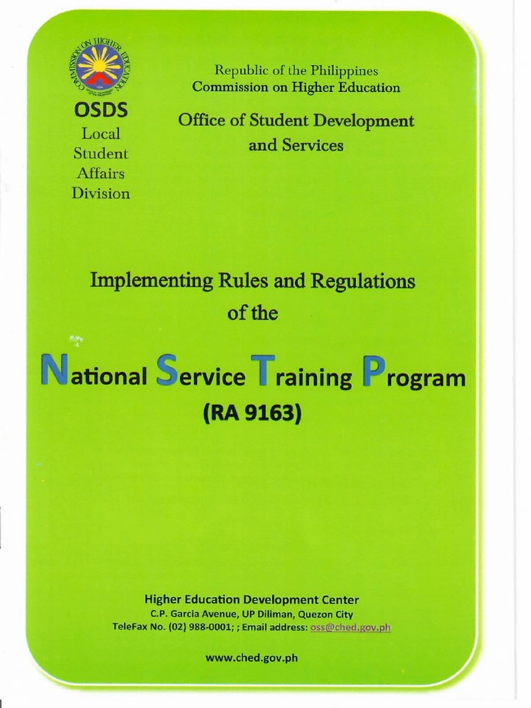 Implementing Rules and Regulations of NSTP 2009 | PDF