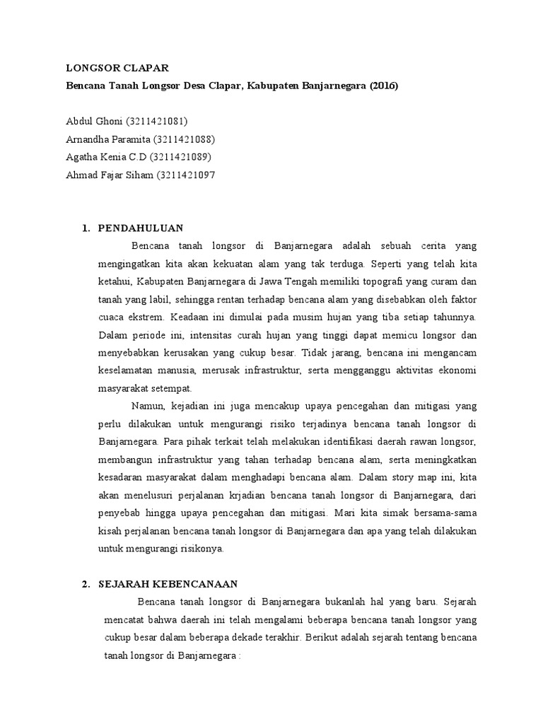 Script Landslide Disaster | PDF