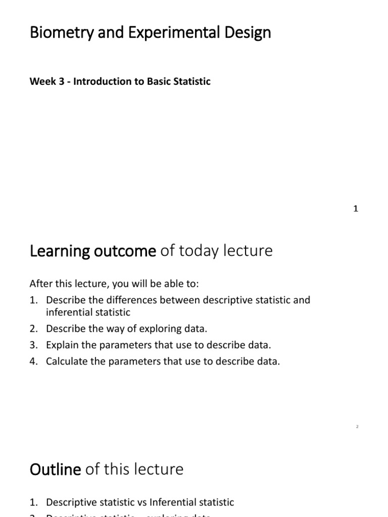 Week 3 Introduction To Basic Statistics ST01003 | PDF | Histogram ...