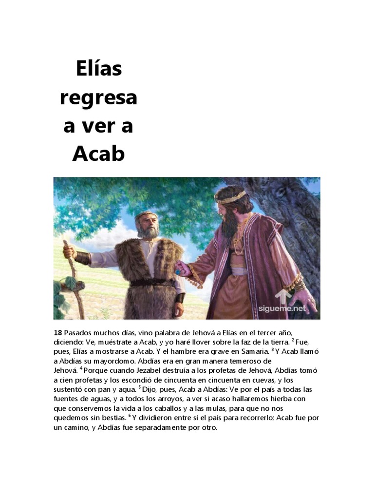 Elías Regresa A Ver A Acab Eduacion Cristiana | PDF | Elijah