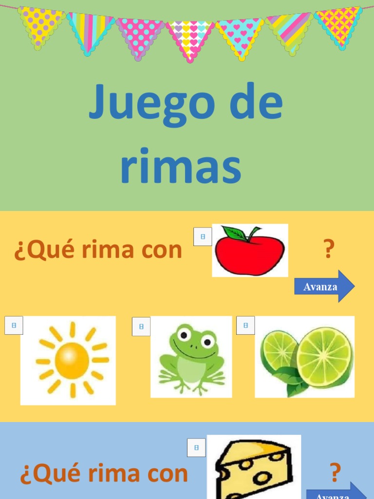 Juego de Rimas para Niños | PDF