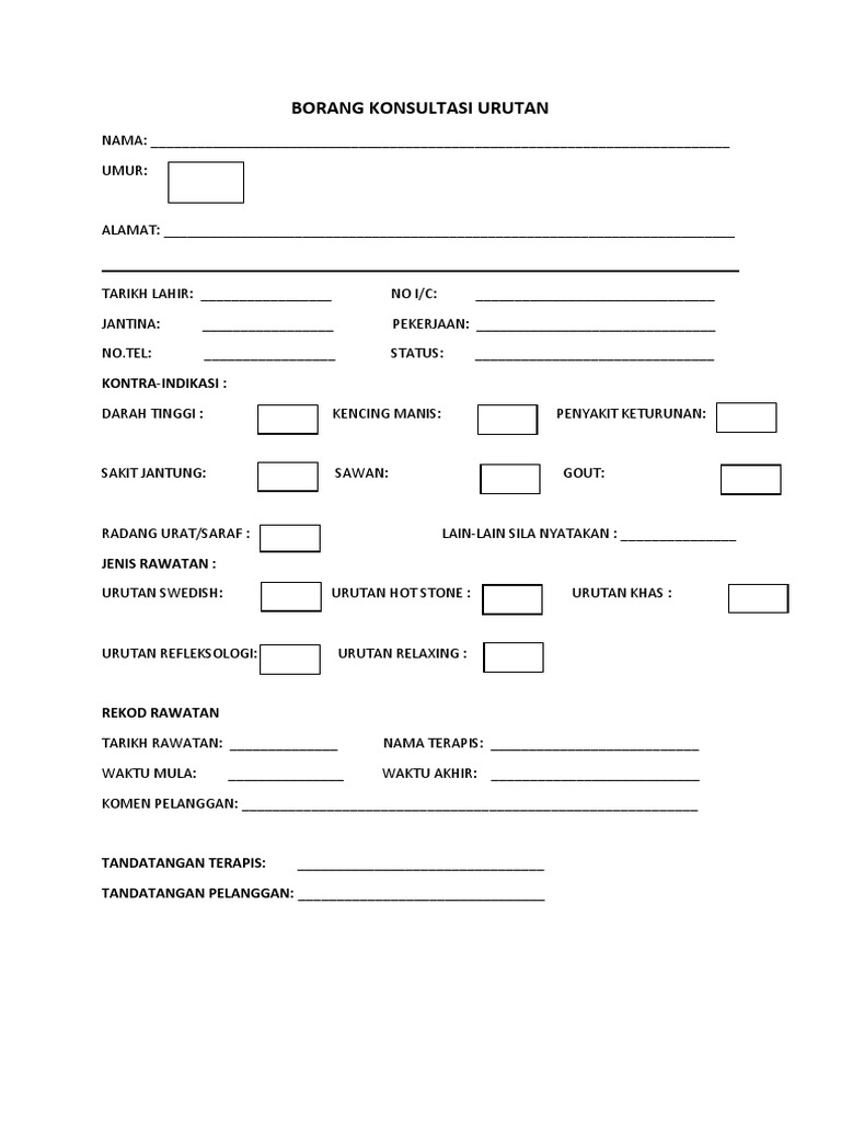 Borang Konsultasi Urutan | PDF