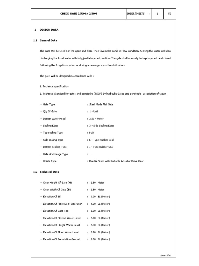 01-ME - 01.00.00 - Check Gates 2500 X 2500 | PDF | Bending | Beam ...