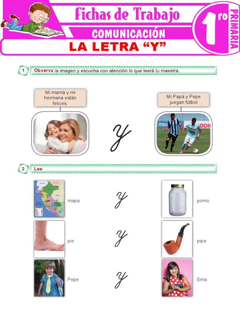 La Letra "Y" para Primer Grado de Primaria | PDF