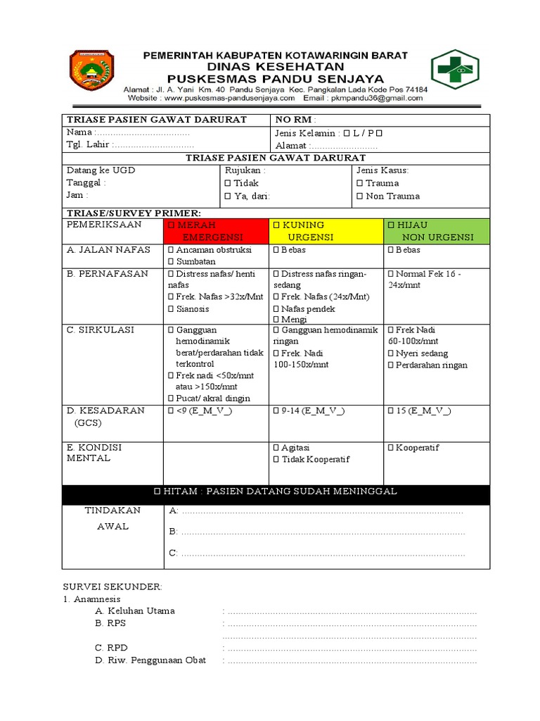 FORMAT TRIASE UGD Terbaru | PDF