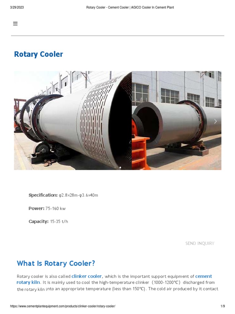 Suhu Rotary Cooler | PDF | Cement | Heat Transfer