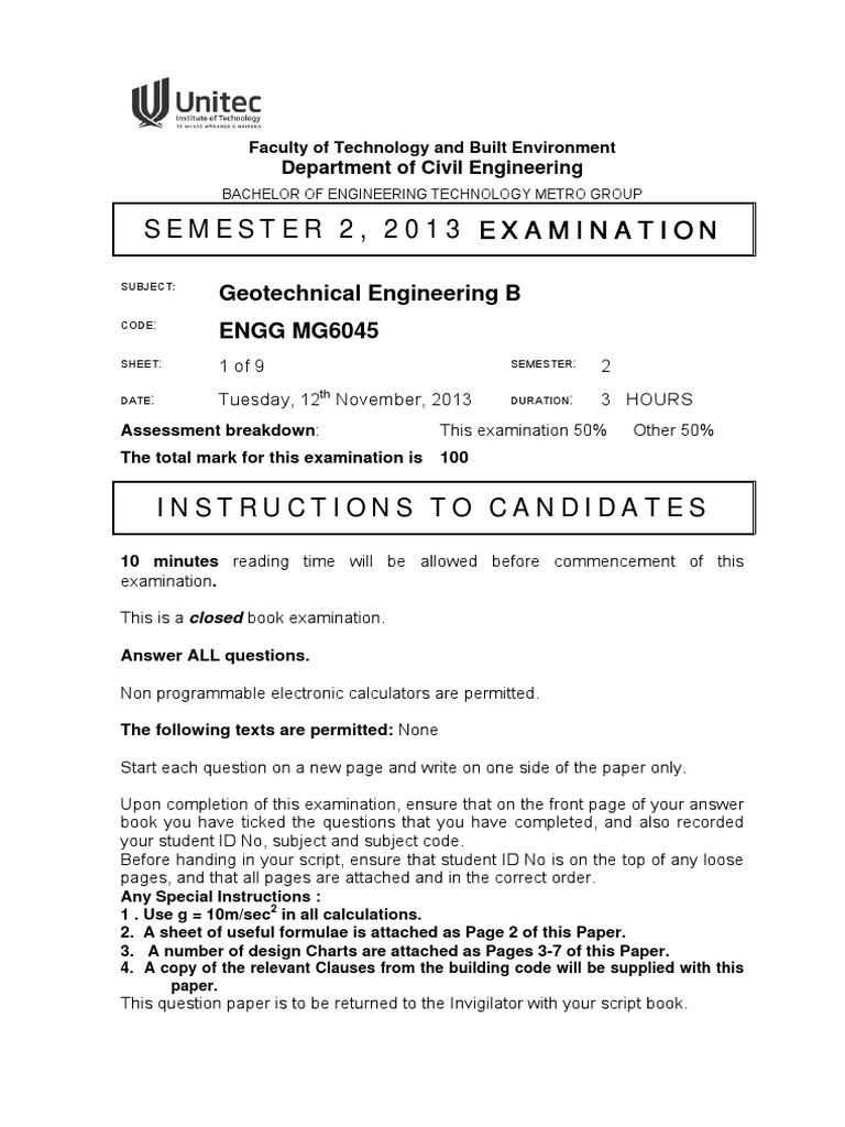 UNITEC-Geotechnical Engineering B 6045 2013 s2 | Download Free PDF ... UNITEC-Geotechnical Engineering B 6045 2013 s2 | Download Free PDF ...