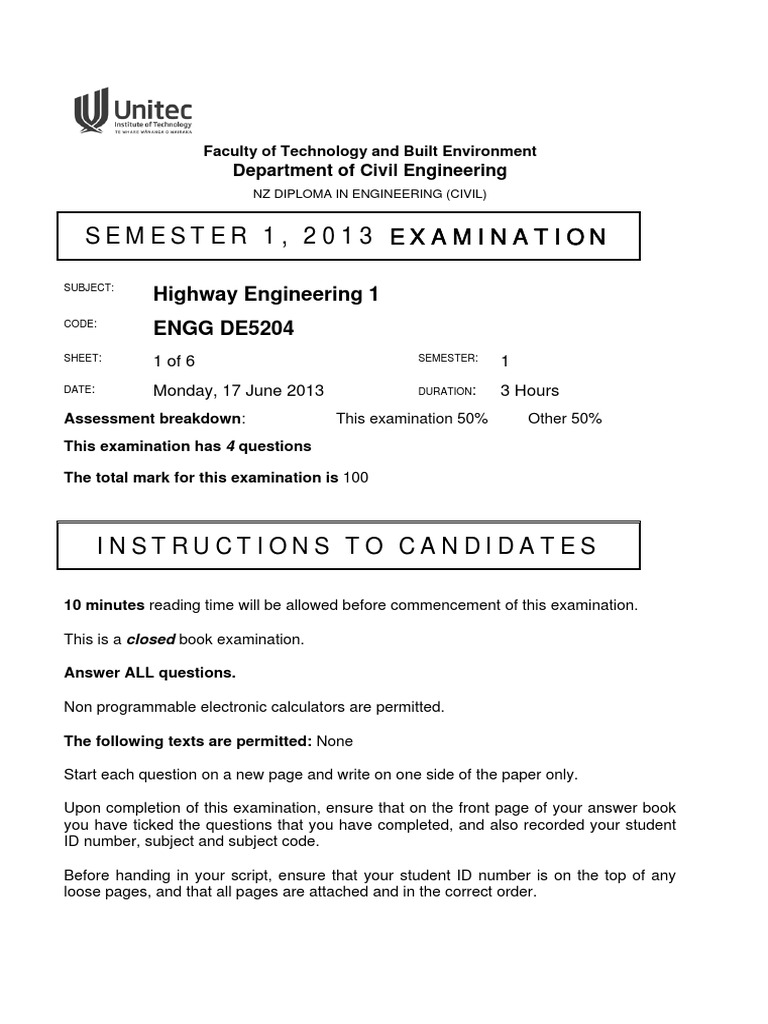 UNITEC-Highway Engineering 1 5204 2013 s1 | PDF | Road | Drainage Basin UNITEC-Highway Engineering 1 5204 2013 s1 | PDF | Road | Drainage Basin