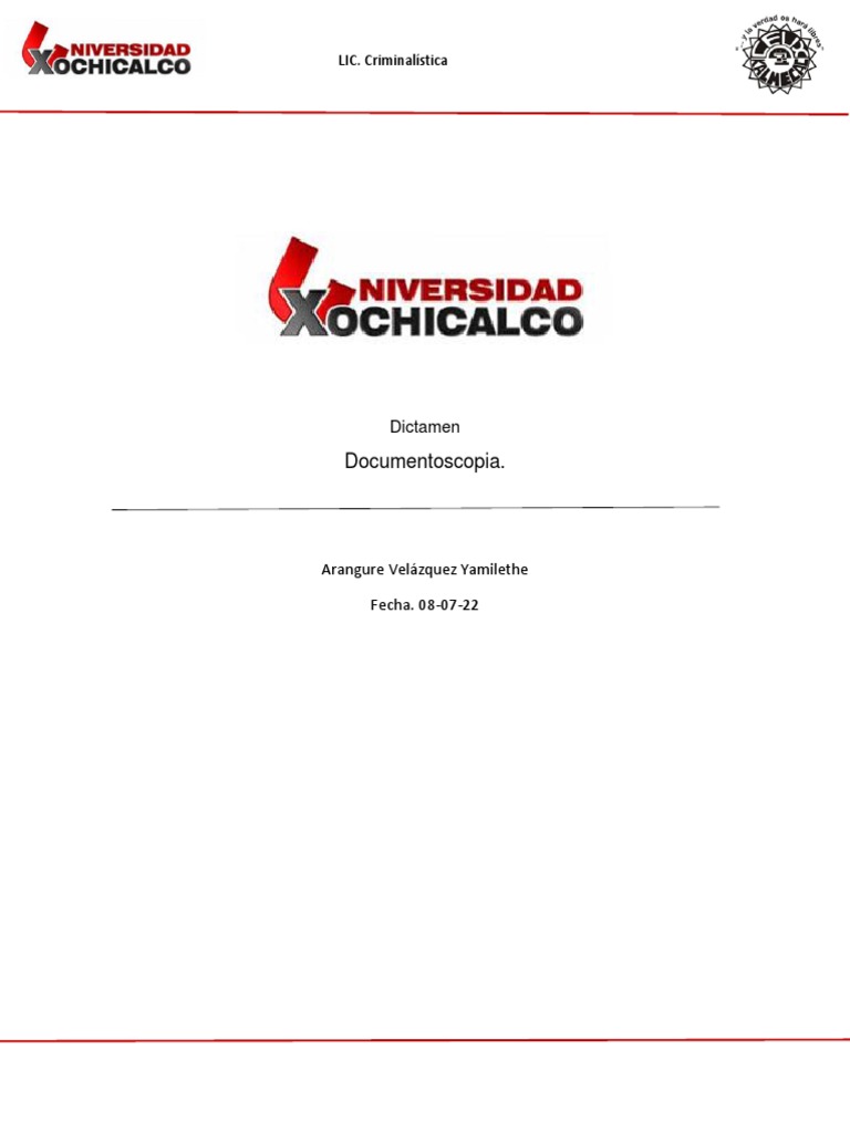 Documentoscopia.: LIC. Criminalística | PDF
