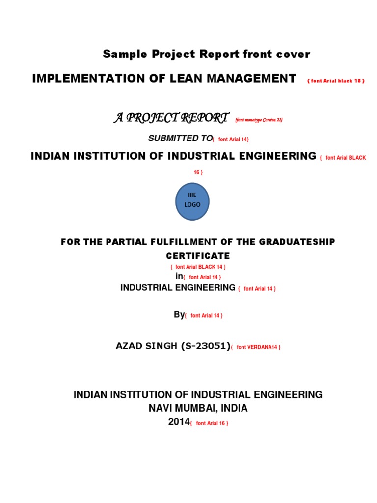 IIIE Project Report Front Cover | PDF