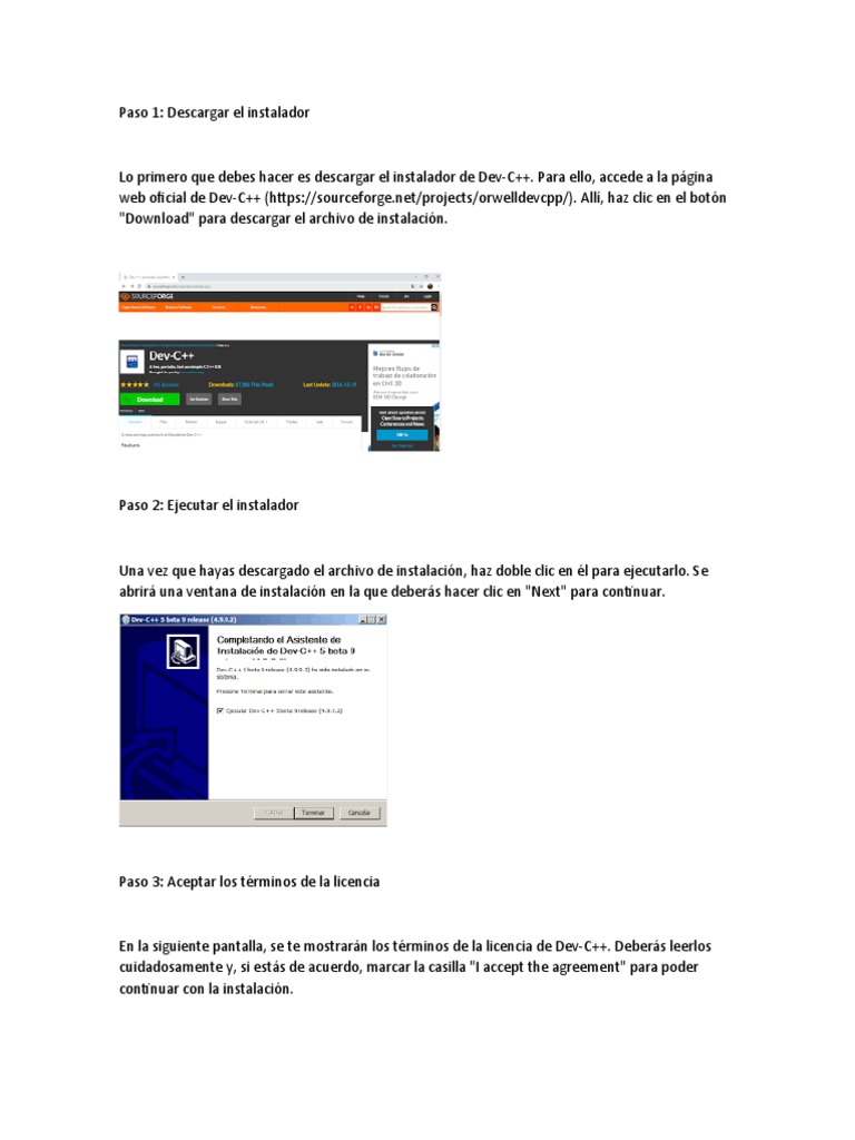 Guía para descargar e instalar Dev-C++ | PDF