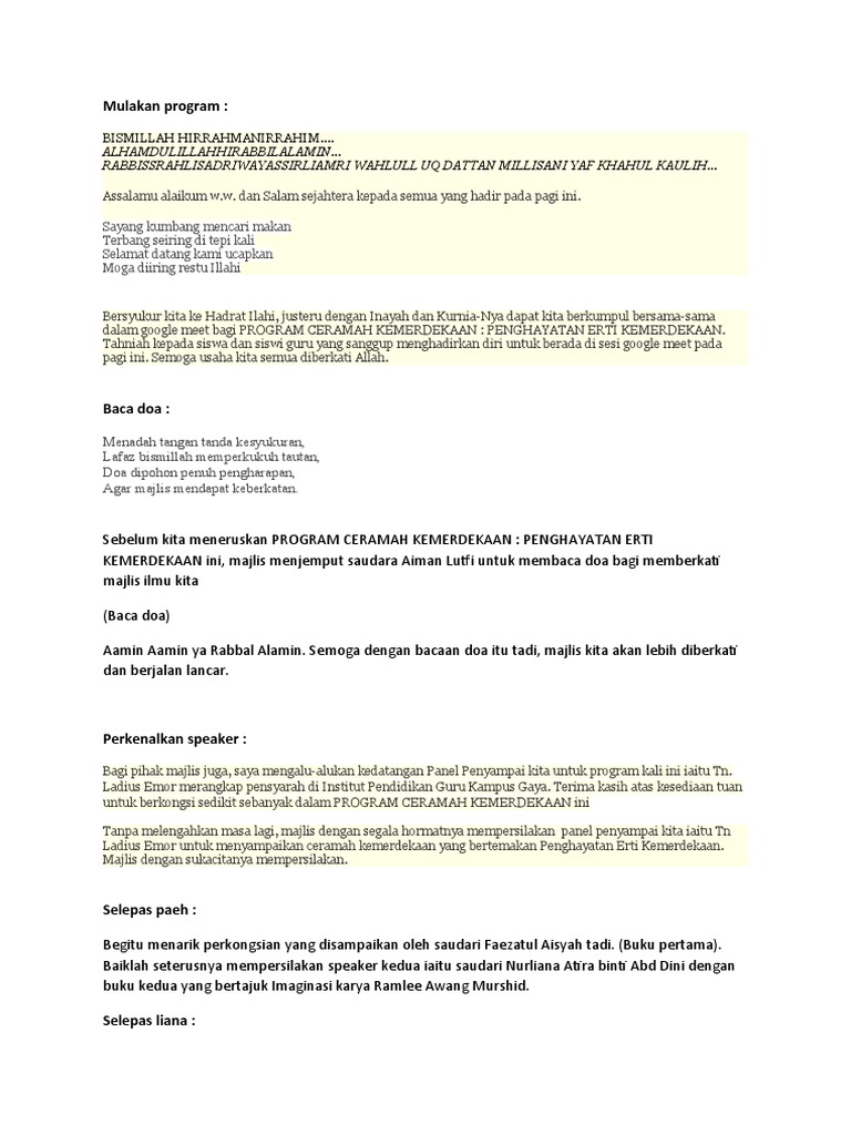 Skrip Moderator | PDF