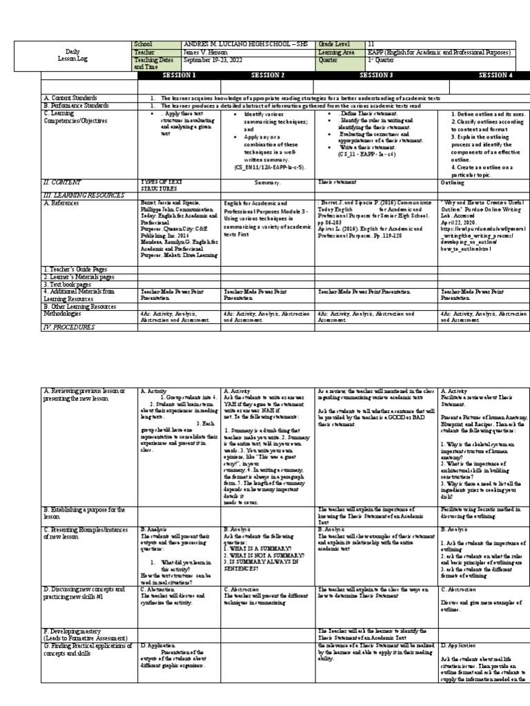DLL EAPP September 19 23 2022 | PDF | Thesis | Learning