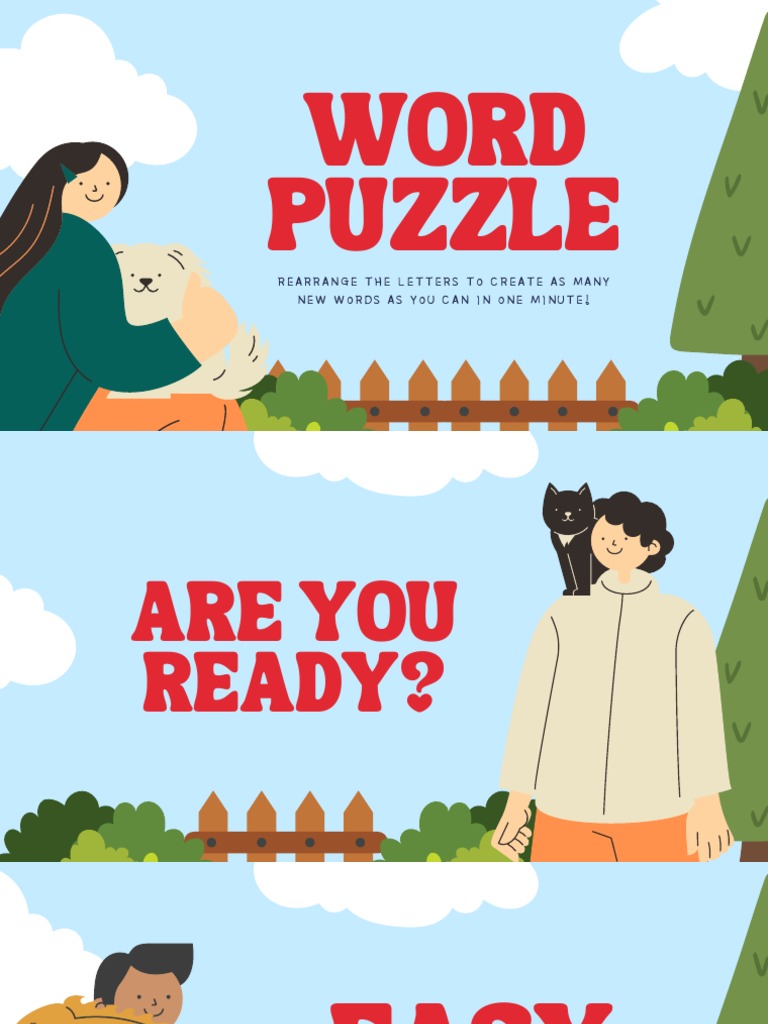 Word Puzzle: Rearrange The Letters To Create As Many New Words As You ...