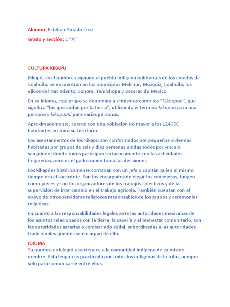 Cultura Kikapu | PDF | Ropa | Folklore Mexicano