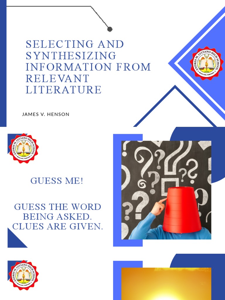 Selecting and Synthesizing Relevant Literature | PDF | Written Communication | Reasoning