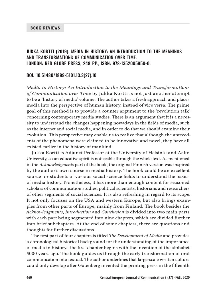 Media in History: Transformations Explained | PDF | Public Sphere ...