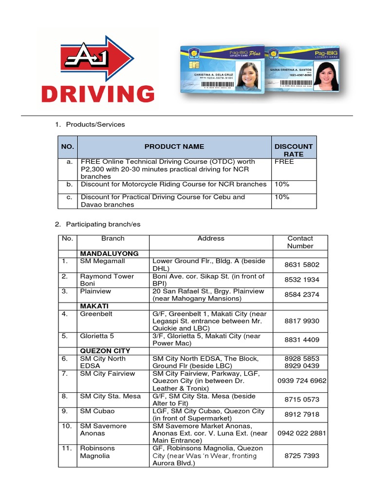 A-1 Driving | PDF | Manila | Philippines