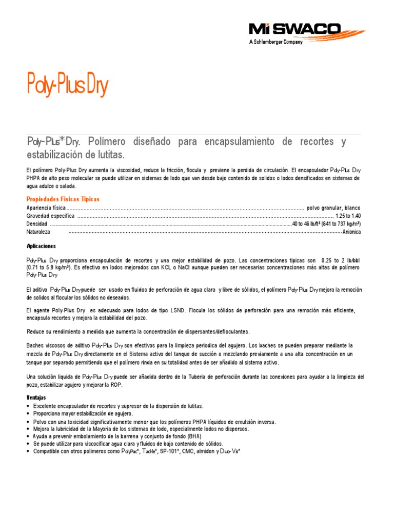 05 Poly Plus Dry - Ficha Técnica Esp | PDF
