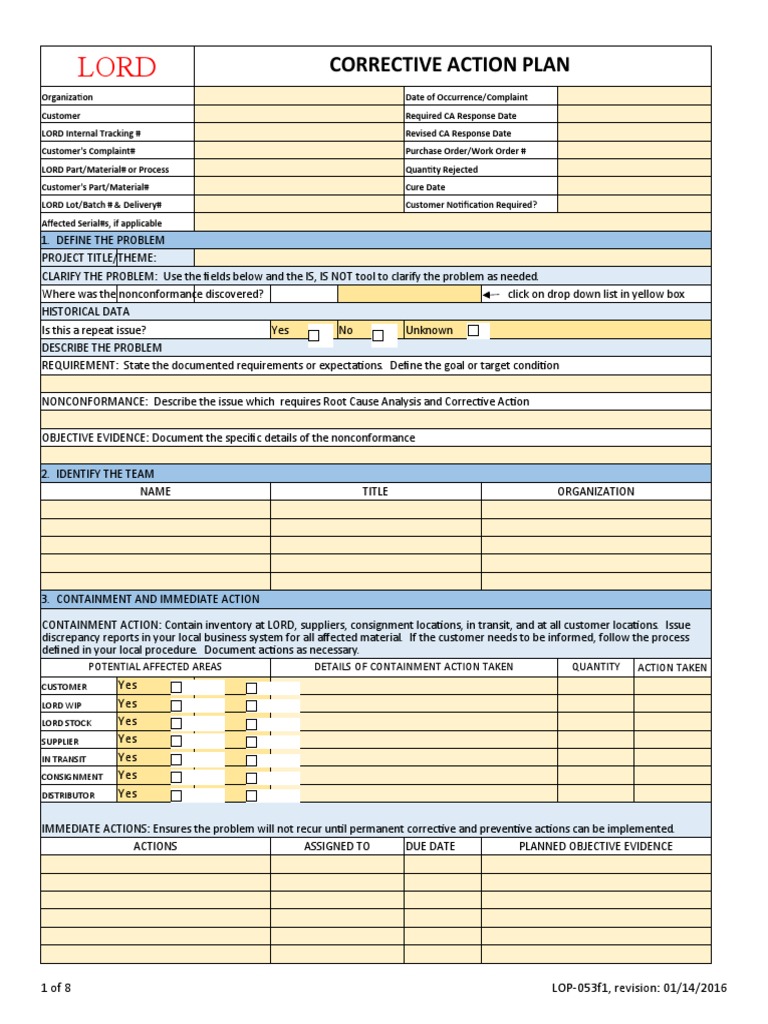 Corrective Action Plan Template 08 | PDF | Computing | Business