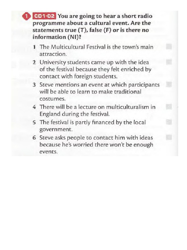 Listening Comprehension B2 | PDF