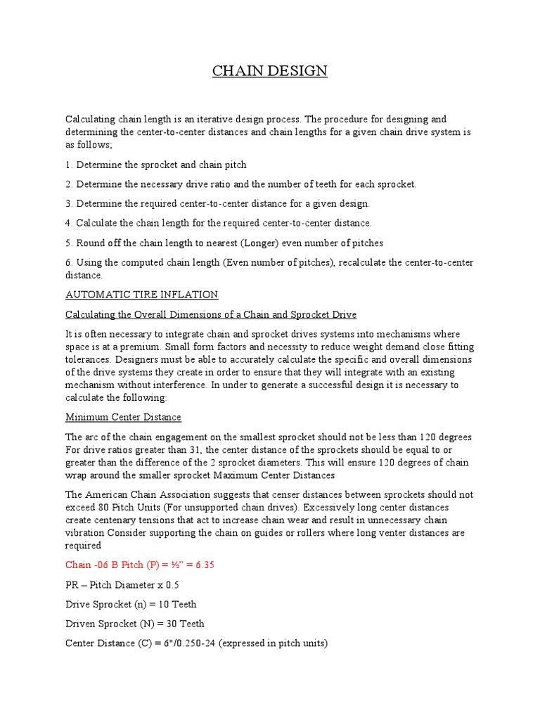 Calculating Chain Drive Dimensions | PDF