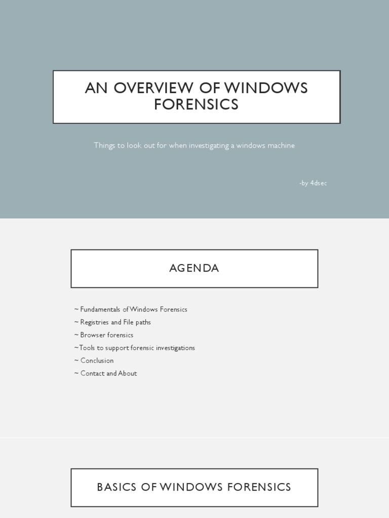 Windows Forensics Overview | PDF
