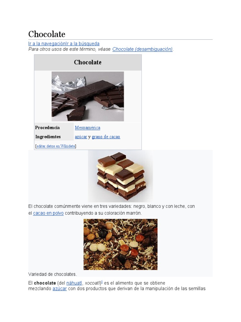Chocolate | PDF | Chocolate | Alimentos