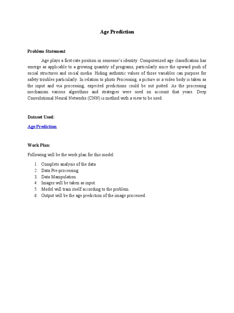 Proposal for age prediction using neural networks | PDF