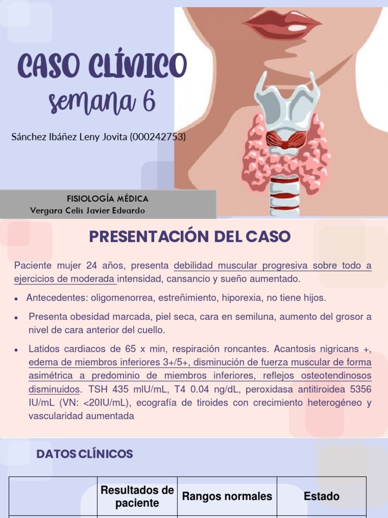 Caso Clínico | PDF | Tiroides | Hormona estimulante de la tiroides