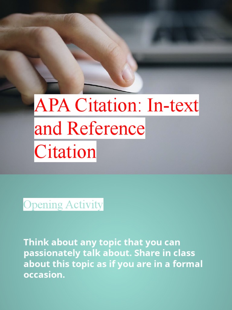 APA In-Text and Reference Citation Guide | PDF | Citation | Note ...