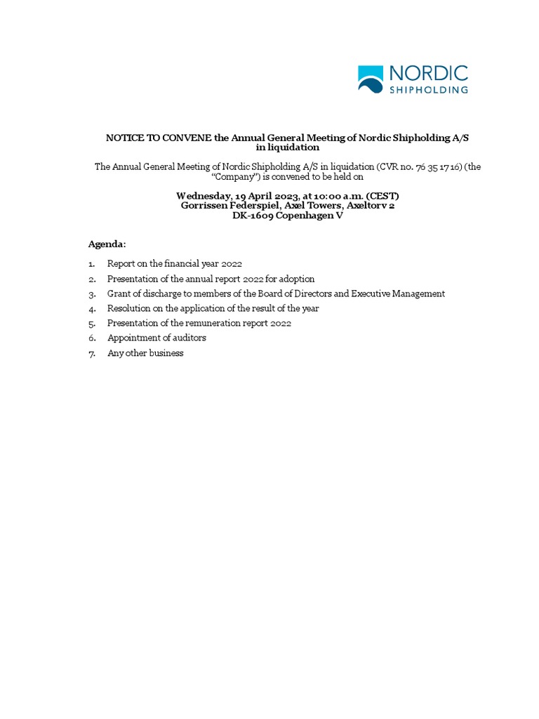 Agm 2023 Notice | PDF