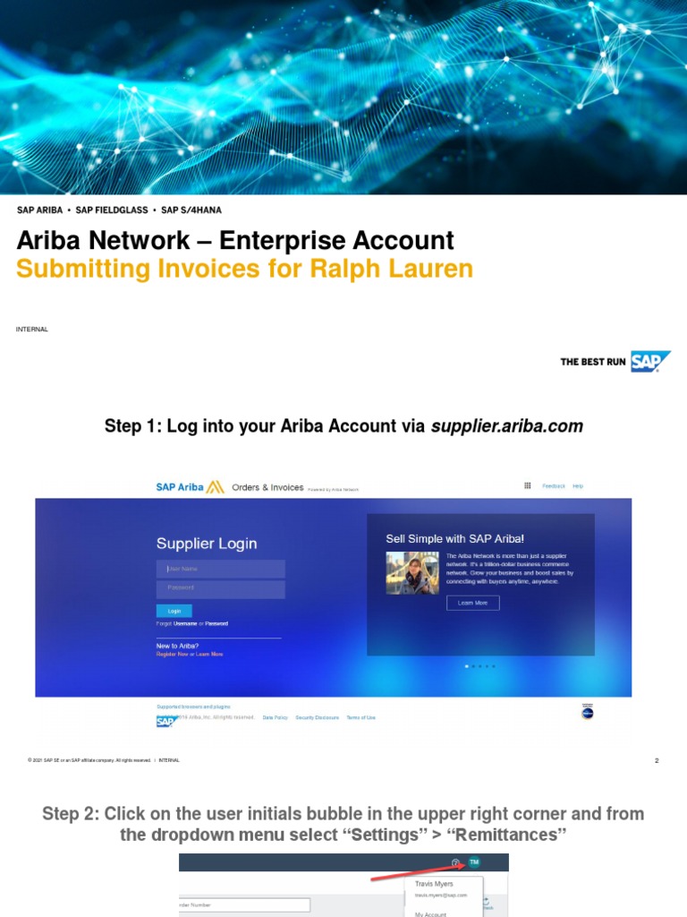 Configuring Remittance Information On The Ariba Network For Ralph Lauren | PDF